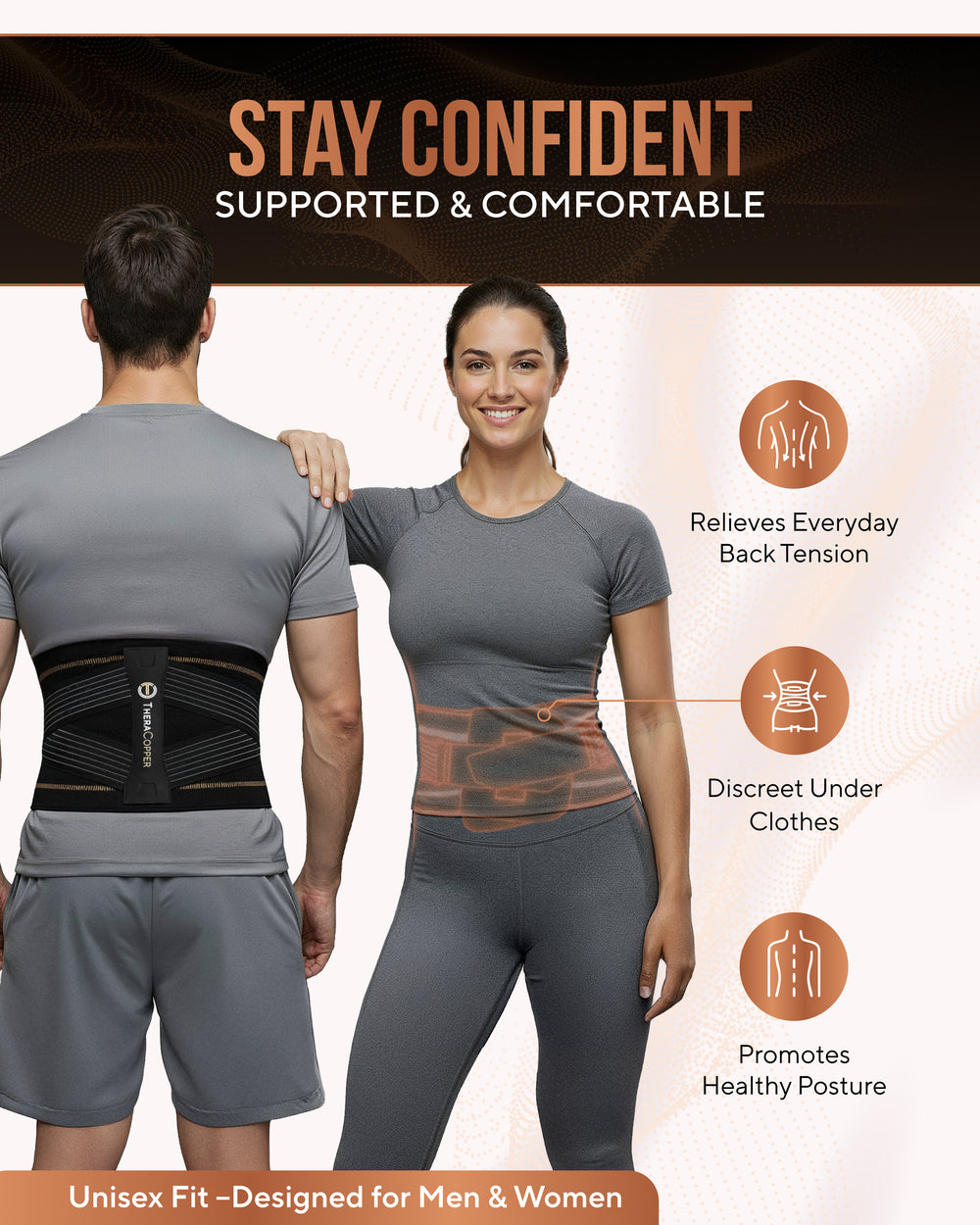 Copper Back Brace | Back Support Belt Men Women
