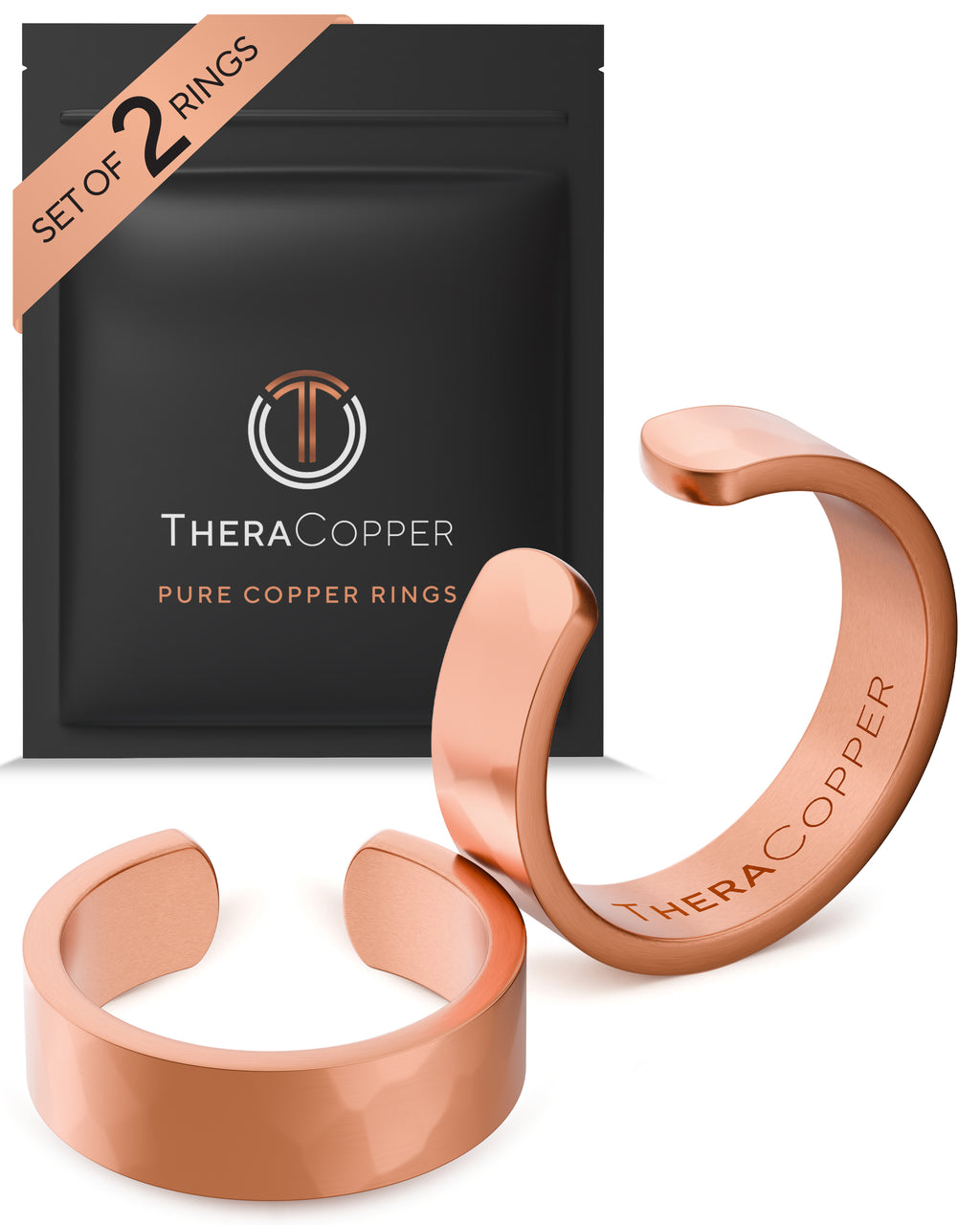 Pure Copper Hammered Ring 6mm | Copper Rings Men